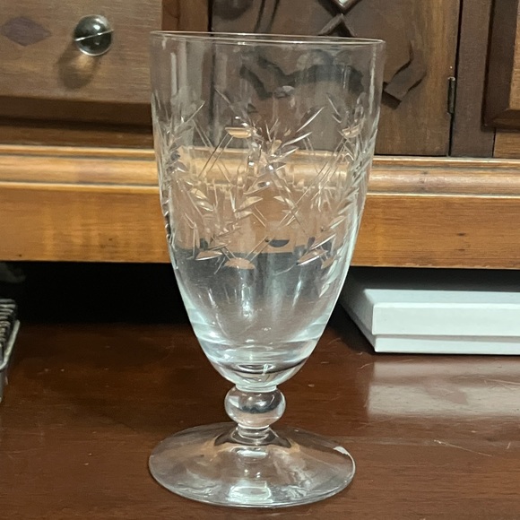 Dining | Vintage Etchedcut Glass Cup | Poshmark